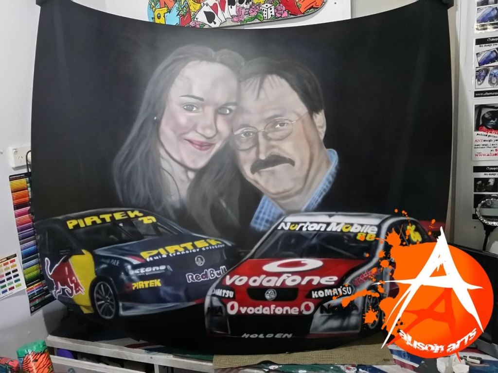 Custom painted commodore bonnet - Tribute Bonnet - ALISON ARTS