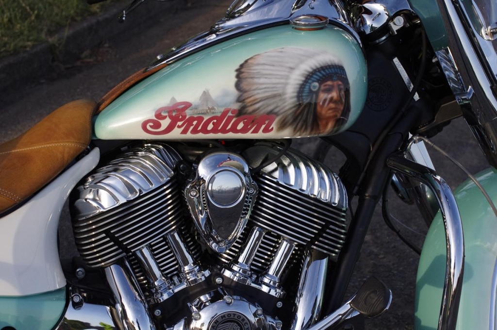Custom airbrush painted Indian motorcycle - ALISON ARTS