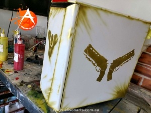 Custom painted computer case - Destiny game theme - ALISON ARTS