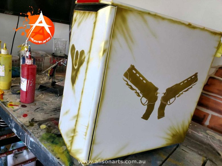 Custom painted computer case - Destiny game theme - ALISON ARTS