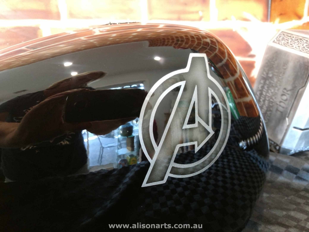 Custom painted Avengers Honda motorcycle - ALISON ARTS